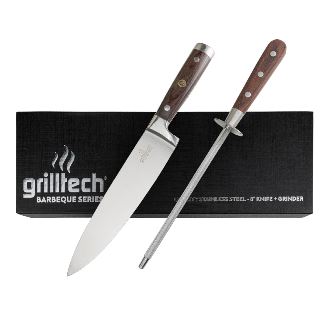 Cuchillo Chef 8" + Chaira – Grilltech